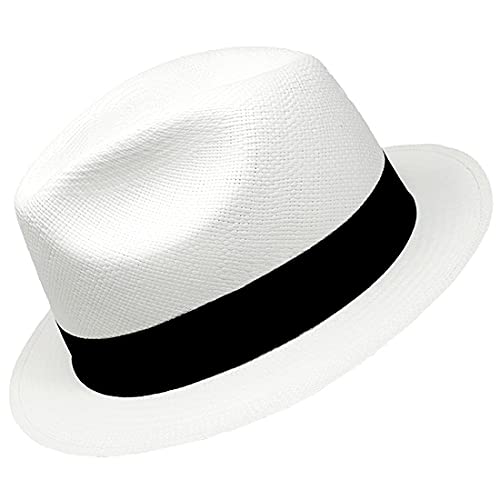 Gamboa Panama Hat Men Borsalino Hat Panama Straw Hat Summer Hat Panama Hats for Women Straw Beach Hat Short Brim Hat White