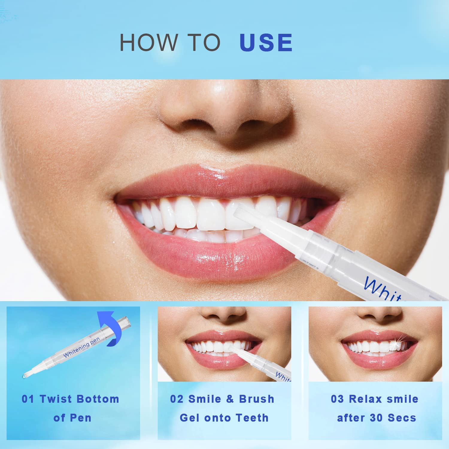 Kingheroes Teeth Whitening Pen(4 Pcs), 30+ Uses, Effective, Painless, No Sensitivity, Travel-Friendly, Easy to Use, Beautiful White Smile, Natural Mint Flavor