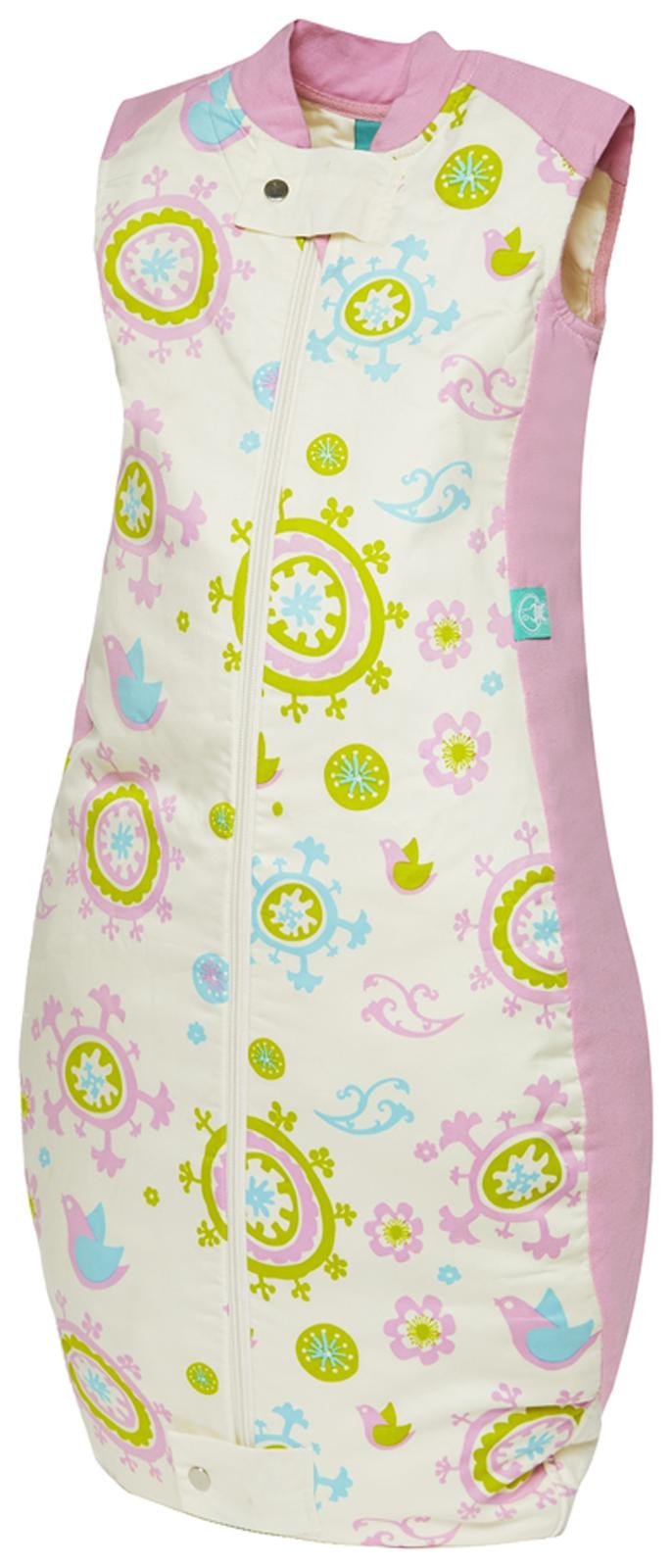 ergoPouch 2.5 TOG Organic Cotton Quilt Sleeping Bag, Pink Bird, 2-12 Months