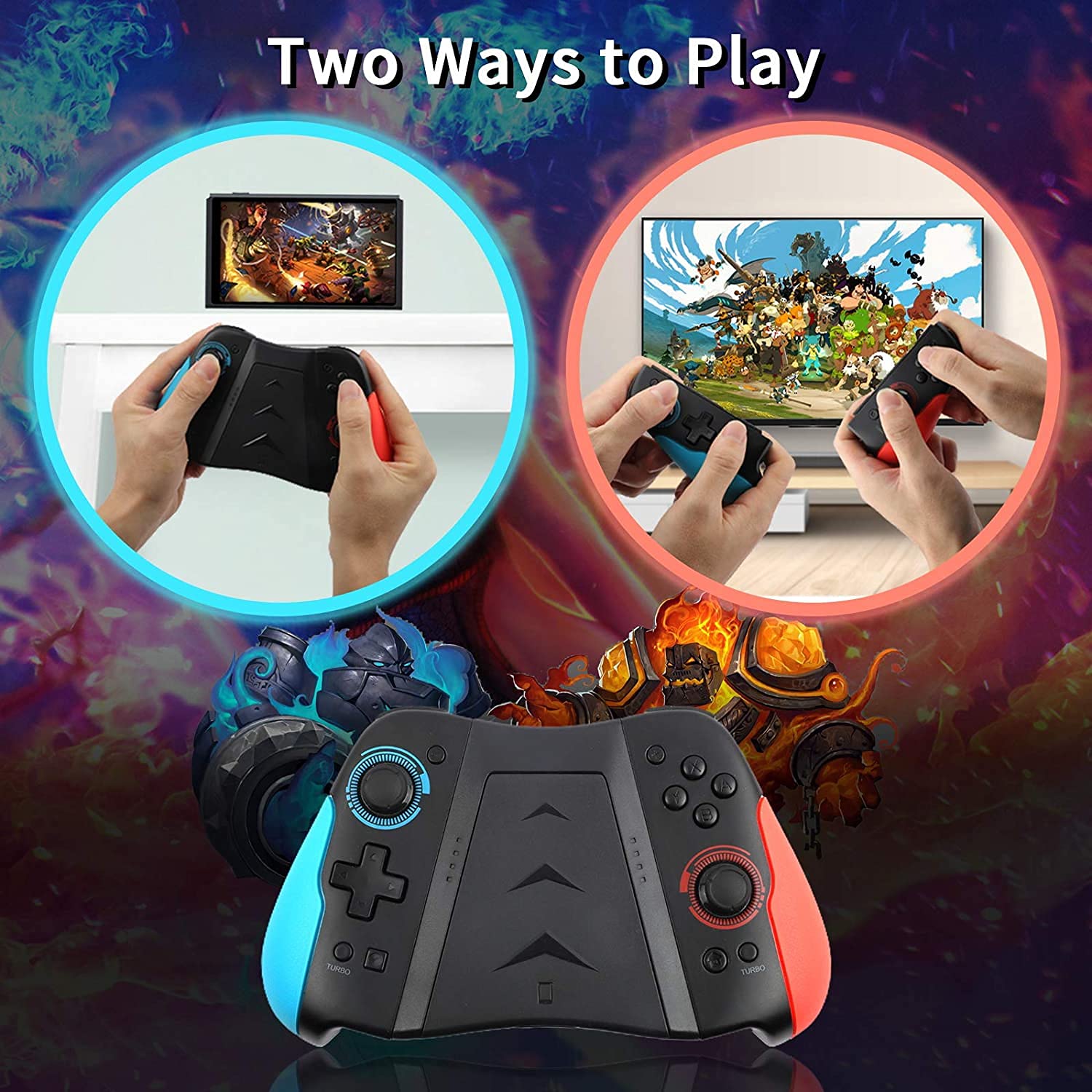 GEEKLIN Wireless Controller for Switch, Replacement for Nintendo Switch Controllers Joycon, Pro Controller with Programmable Macros, Turbo and Dual Vibration