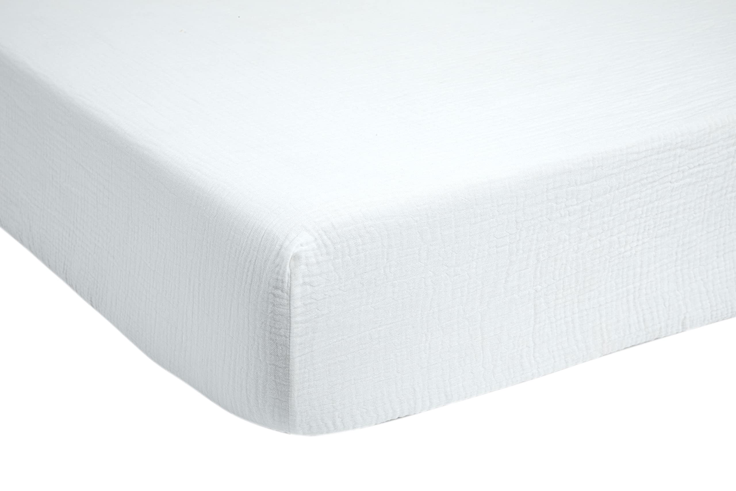 Neutral Muslin Crib Sheets (Creamy White)