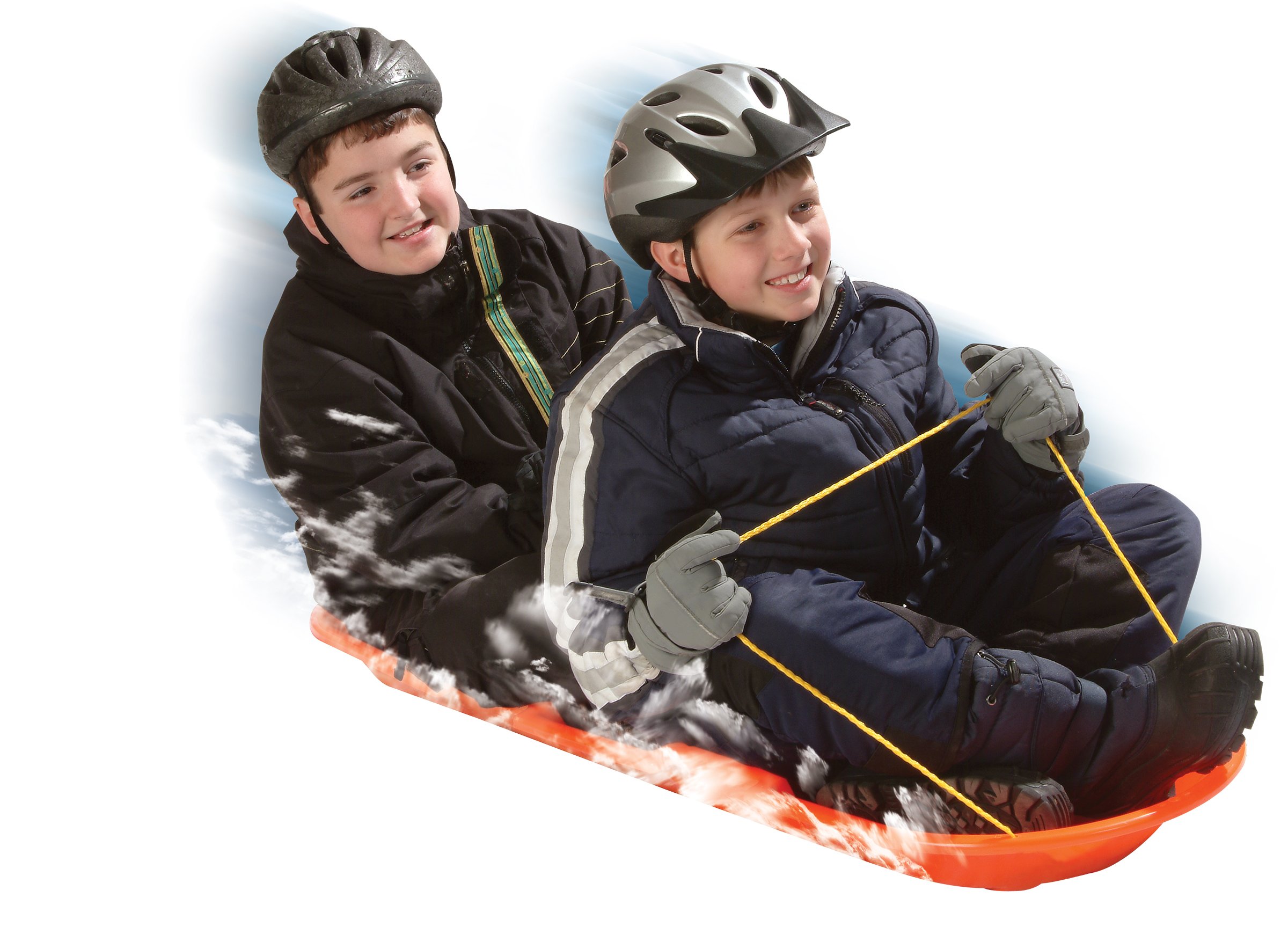 ESP 48" Day Glow Sno-Twin Toboggan β Two-Rider Sled β Tough Polyresin, Diamond-Polished Bottom β Neon Orange 1143