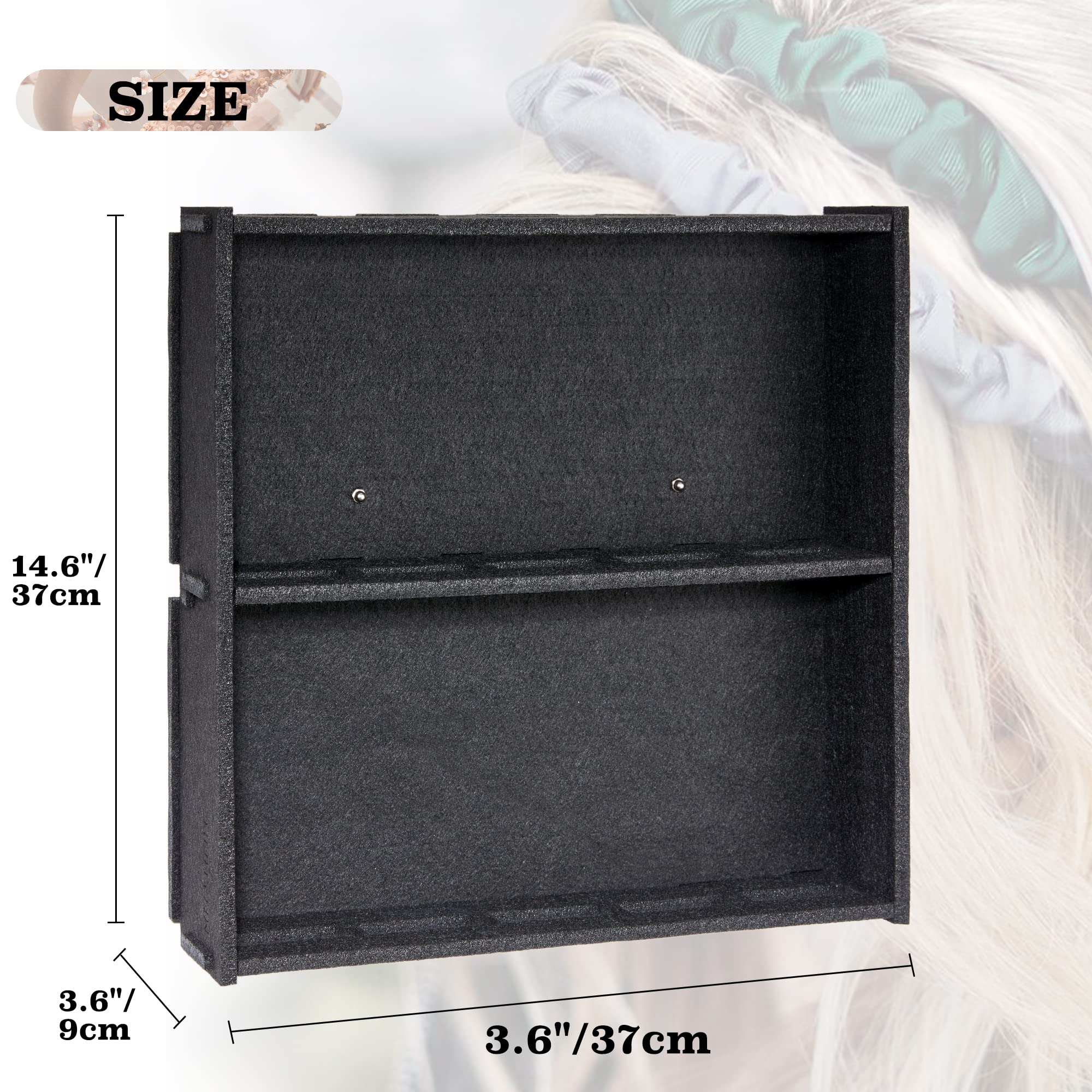 HUHYNN Headband Holder Wall-mount Headband Holder Organizer, Headband Organizer Display for Girls Women Headbands Holder (Black)