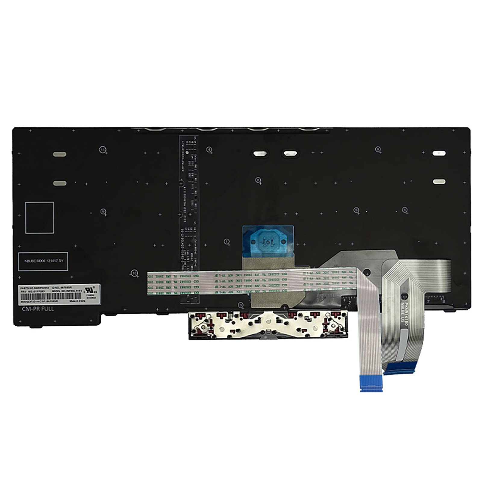 LIAN MO Laptop Keyboard for Lenovo ThinkPad E480 E485 E490 E495 L380 L390 R480 T480S L490 T490 T495 Laptop Keyboard Without Backlight, (with Backlight) 01YP280 01YP400 (E480with Backlight)