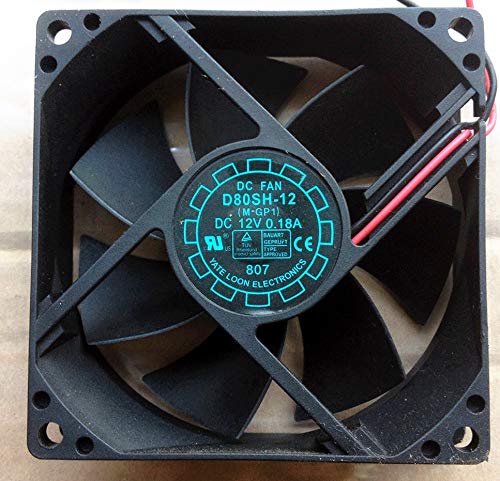 for YATE Loon D80SH-12 8025 12V 0.18A 8CM Chassis Cooling Fan