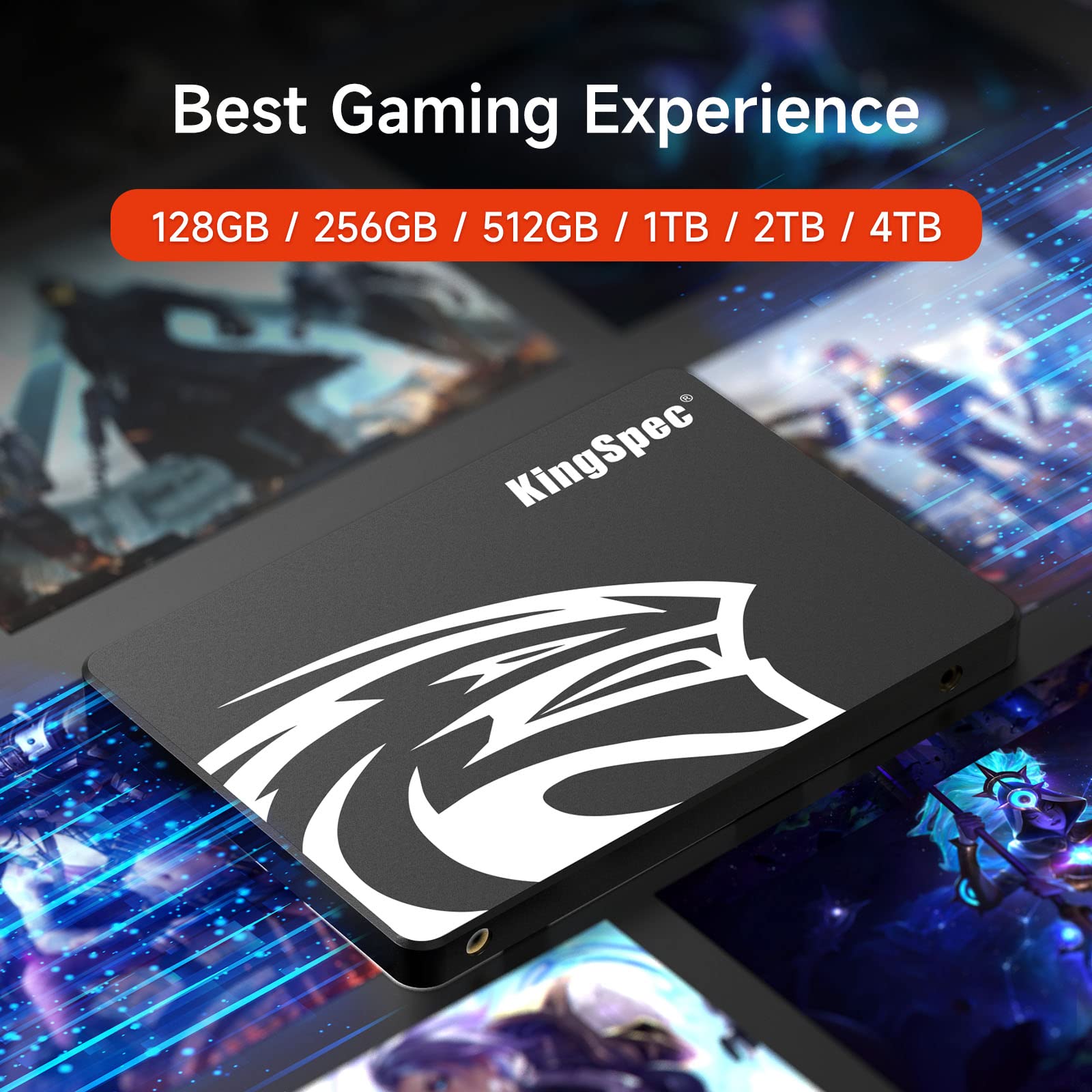 KingSpec 4TB SATA III SSD 6Gb/s, 2.5" SATA SSD with 3D NAND Flash, Internal Solid State Hard Drives, for Laptop and PC Desktop (R/W Speed up to 550/520 MB/s)