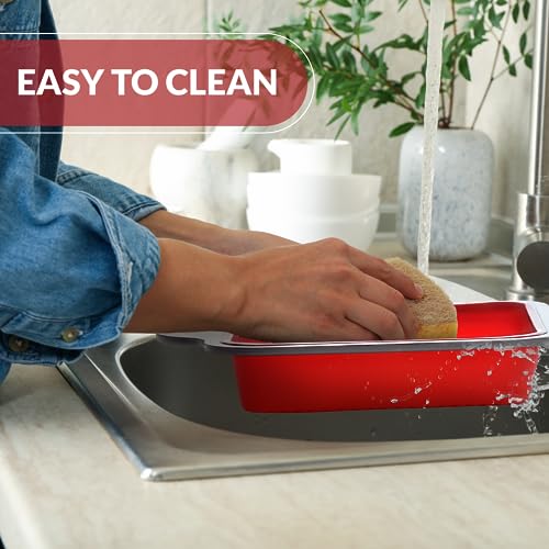Silicone Bread Loaf Pan 9 x 5 Inch - Easy Release Non-Stick Baking Bread Pan Perfect for Banana Bread, Sandwich Bread, Pound Cake, and Meatloaf - Bread Mold Easy to Clean, BPA Free and Dishwasher Safe