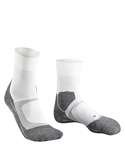FALKE Women's RU4 Endurance Cool Running Socks, Mid Calf, Medium Cushion, Athletic Sock, Breathable Quick Dry, Nylon, White (White-Mix 2020), 8-9, 1 Pair