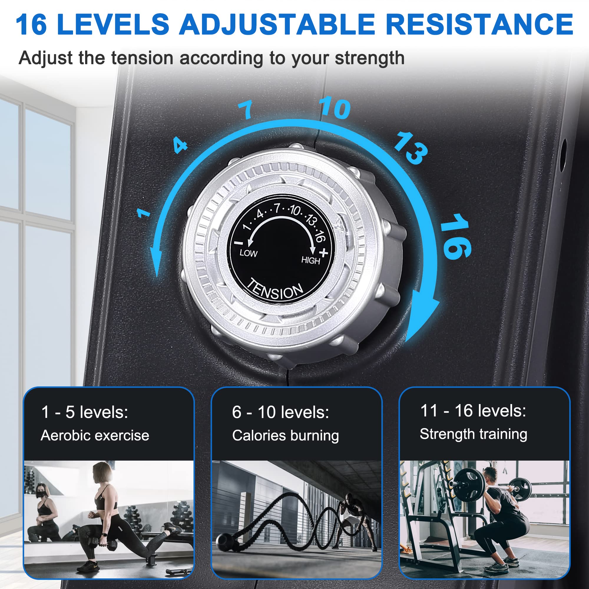 ECHANFIT Magnetic Rowing Machine with Bluetooth Fitness App for Home Use, Foldable Rower 350 LB Max Weight Capacity with LCD Monitor for Full Body Workout