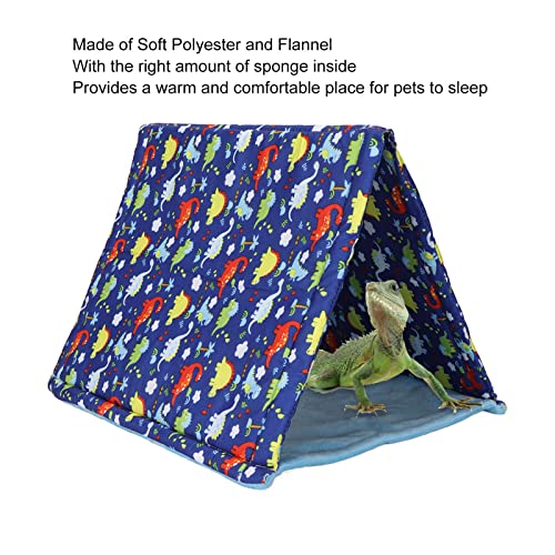 Reptile Sleeping Bed, Soft Warm Cartoon Pattern Lizard Hideout Tent for Pet Reptile Guinea Pig