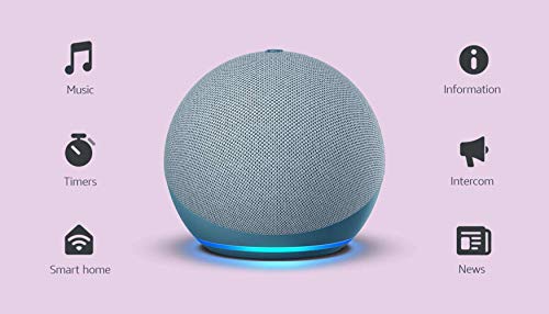 Echo Dot (4th Gen) | Smart speaker with Alexa | Twilight Blue with Wyze Color bulb