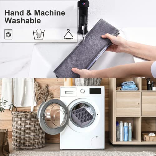 ULG 4 Pack Socks Underwear Drawer Organizer Divider,Washable Drawer Organizer Foldable Oxford Fabric Closet Organizers and Storage Boxes for Socks, Underwear, Belts (Light Grey), Large (UL421041502)