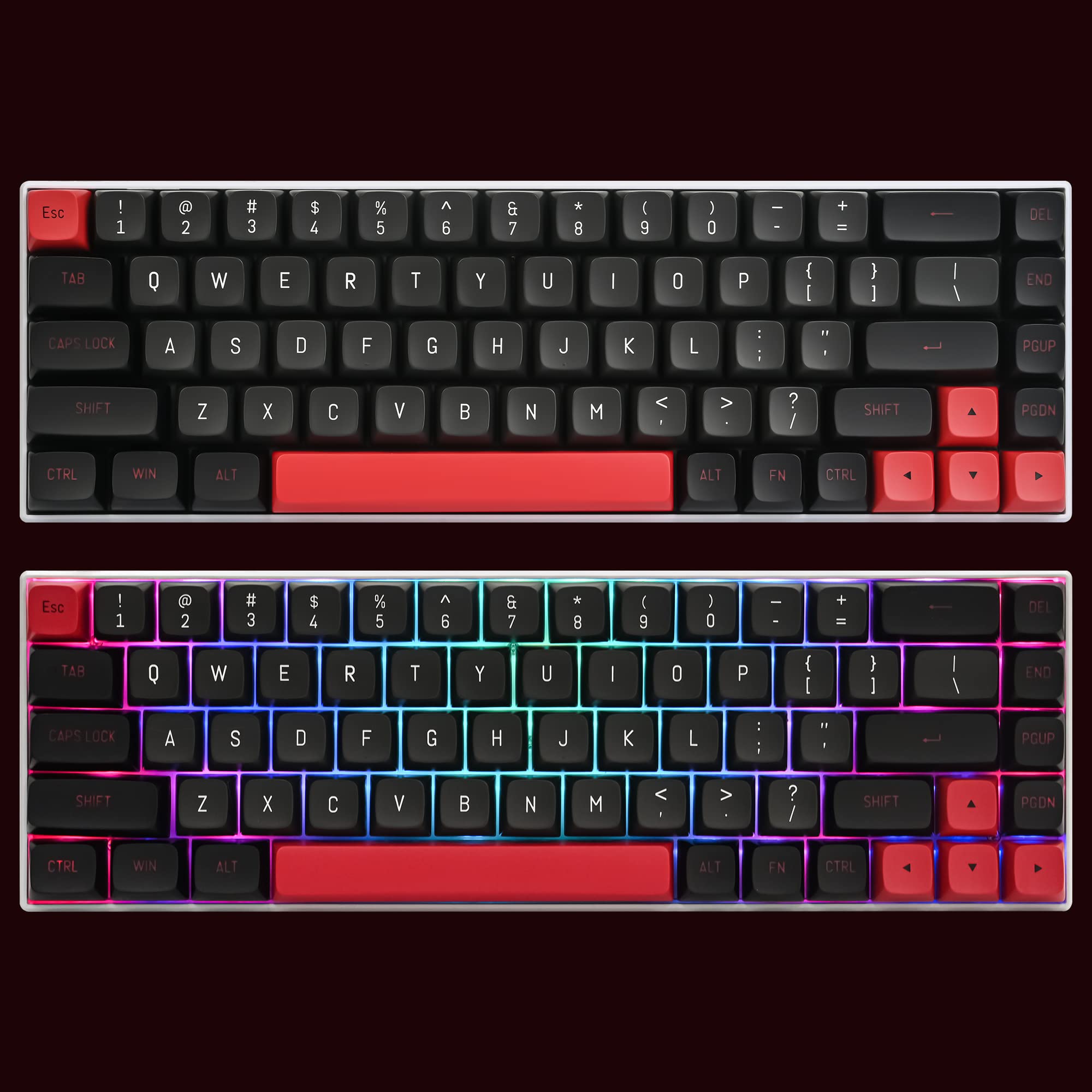 Mosptnspg 160 Evil Dolch Full Key Cap Group, CSA Profile Custom Keycaps PBT Double Shot ANSI Layout Keyboard for Cherry/Gatron MX Switches Mechanical Gaming Keyboards(Durge Black)