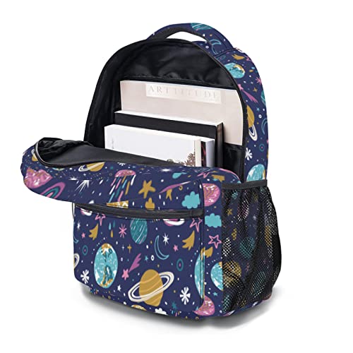 System Planets Backpack Galaxy Space Bookbag Laptop Bag Casual Hiking Travel Daypack Adjustable Strap Schoolbag for Boys Girls Teen