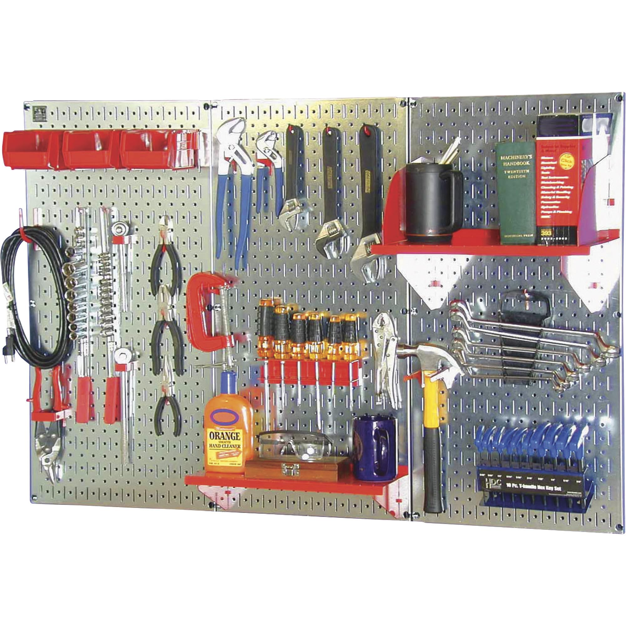 Wall Control Industrial Metal Pegboard - Galvanized Metal, Three 16in. x 32in. Panels, Model Number 35-P-3248GV