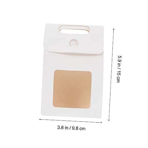 ULTECHNOVO 12pcs Cupcake Boxes Window Gift Bag Mini Muffin Mini Containers Clear Cake Box Small Baking Boxes Kraft Cupcake Holder Christmas Gift Bags Muffins Packaging Box Cake Container Box