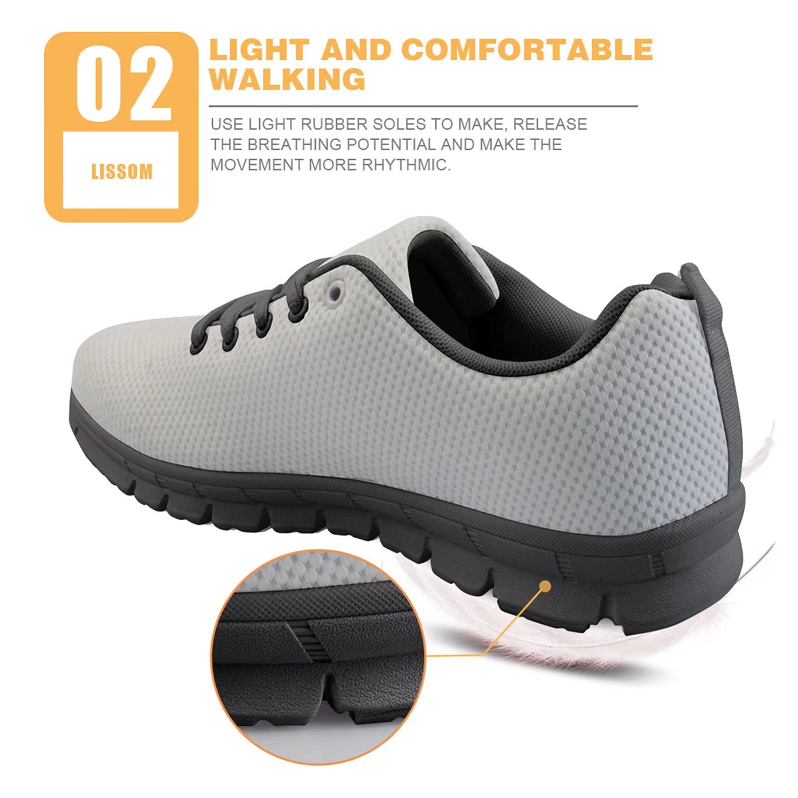 Forchrinse White Music Note Running Shoes Athletic Walking Tennis Shoes Breathable Running Shoes Casual Sneakers