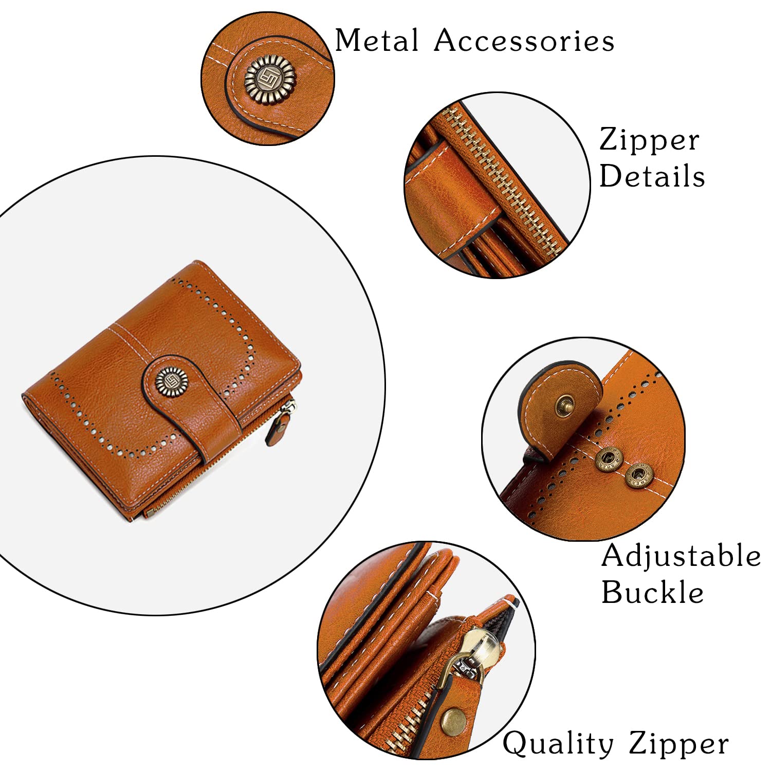 JEVIYO Ladies Credit Card Holder Phone Wristlet Clutch Wallet for Women Brown Wallet