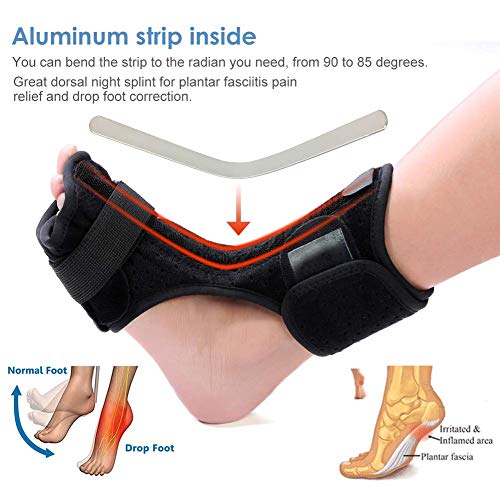 xuuyuu Plantar Fasciitis Splint, Adjustable Foot Dorsal Splint Night and Day Pain Relief Tendonitis Foot Drop Orthotic Supports Kit