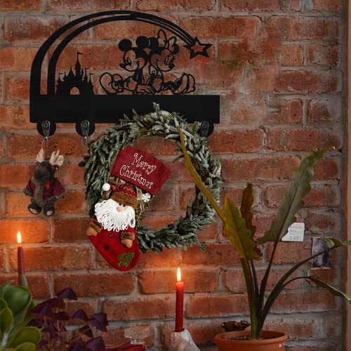 SANDIKSHA Cartoon Key Holder, Animation Style Wall Mount Organizer Wooden Key Rack with 5 Key Hooks, Rustic Home Wall Mounted Key Hangers Decor for Entryway Door Bathroom Kitchen,Gifts for Children