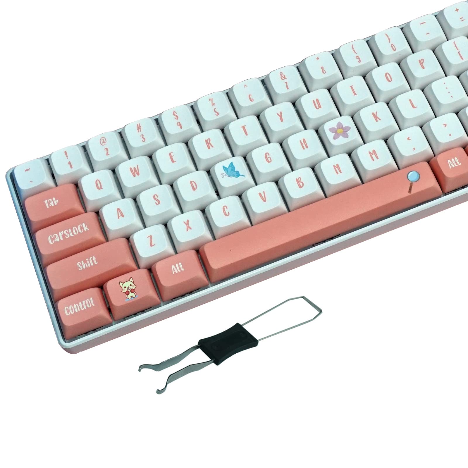 Keycaps 130 Keys Custom Keycap PBT Dye Sublimation Keycaps XDA Profile Keycaps DIY Mechanical Keyboard Keycap Sets with Key Puller for 61/68/84/98/108 MX Switch US Layout Mechanical Gaming Keyboard