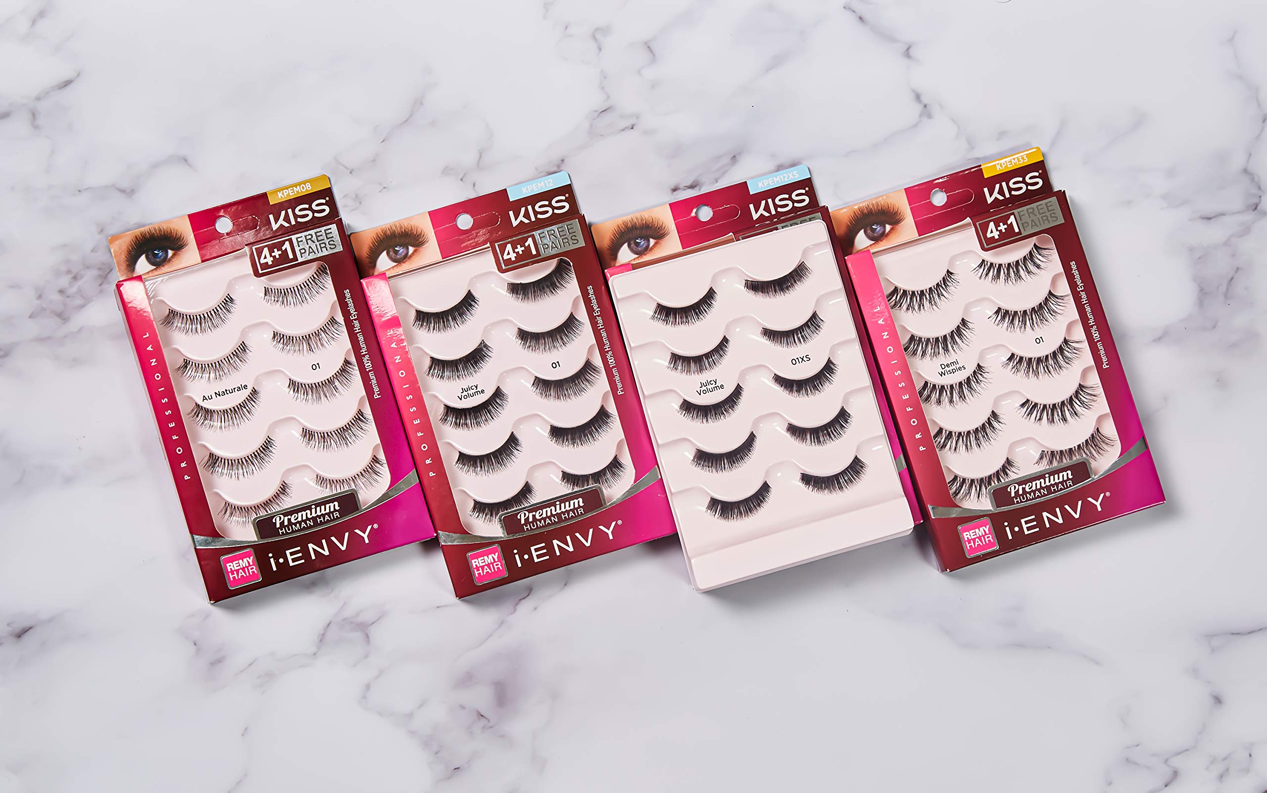 i-ENVY 5 Pairs Demi Wispies False Lashes Multi Pack Natural Look Premium 100% Human Hair Fluffy Eyelashes, Volume & Curl, Lightweight, Comfortable, Reusable