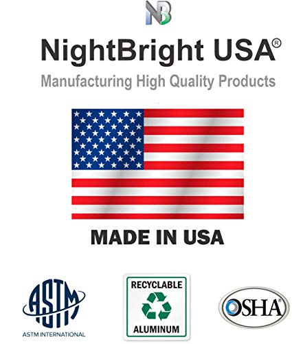 OSHA 100 ft Photoluminescent Exit Sign | UV Inks on Aluminum | HEAT Resistant | COLD Tolerant | WEATHER Proof. (Directional Arrows Included) | NightBright USA Part Number LDR-100