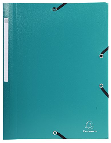 Exacompta - Ref 55840E - Opaque PP Elasticated 3-Flap Folders - Suitable for A4 Documents, 0.5mm Polypropylene, Spine Label, Suitable for Confidentiality - Assorted Colours (Pack of 10)
