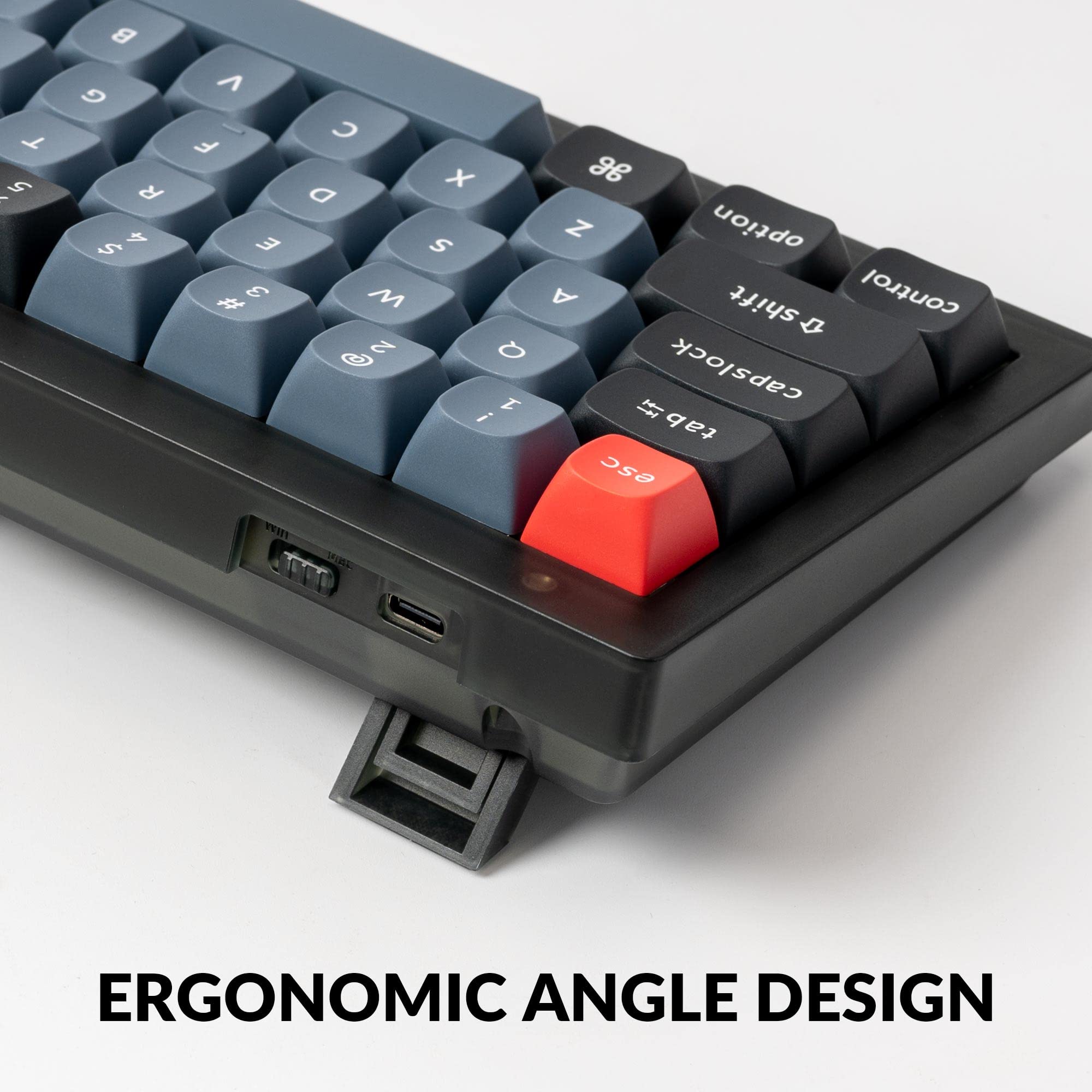 Keychron V2 Wired Custom Mechanical Keyboard Knob Version, 65% Layout QMK/VIA Programmable with Hot-swappable Keychron K Pro Brown Switch Compatible with Mac Windows Linux (Frosted Black-Translucent)