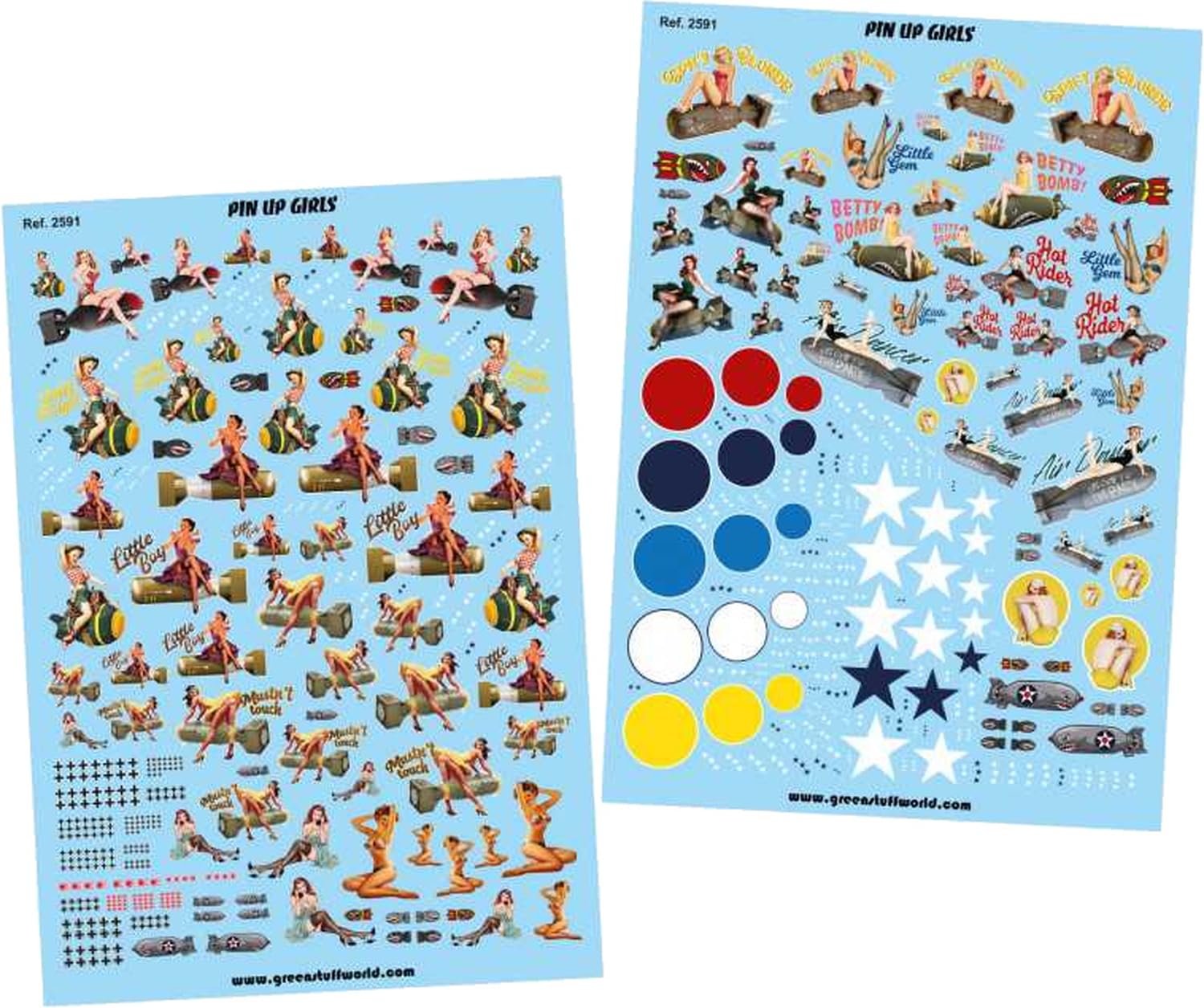 Green Stuff World for Models & Miniatures Waterslide Decals – Pinup Girls 2591