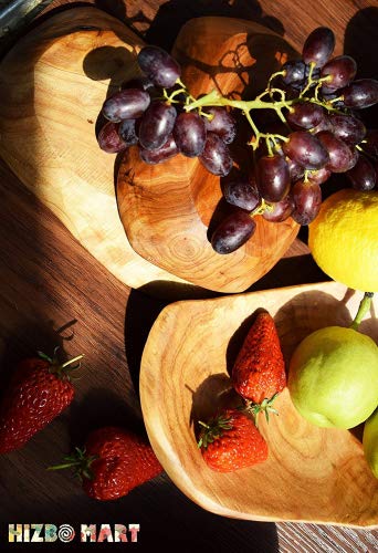 HIZBO MART Root Wood Serving Dish, Vintage Wooden ring dish, appetizer display, Hand Carved Artworks(The length 7~11inch)
