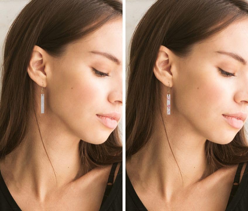 Handmade Resin Bar Earrings for Women (Brown Black)