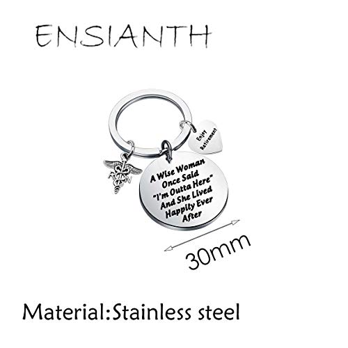 ENSIANTH Medical Professional Retirement Keychain Enjoy Retirement Gift for Doctor Nurse RN NP LVN LPN BSN (RN Key)
