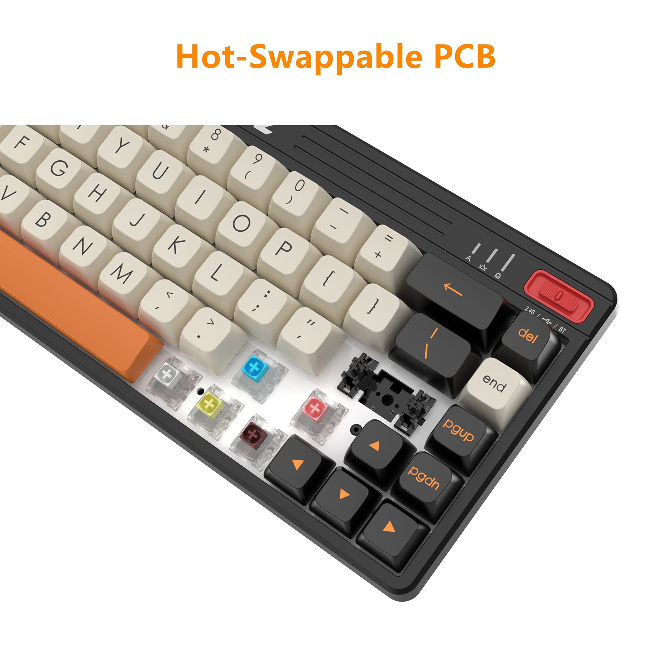 FIRSTBLOOD ONLY GAME. B21 Wireless Bluetooth/USB Retro Mechanical Gaming Keyboard, Compact 68 Keys, Cherry Brown Switch, PBT SP Spherical Keycap, 4000mA Battery, for MacOS/iPadOS/Windows 10/11