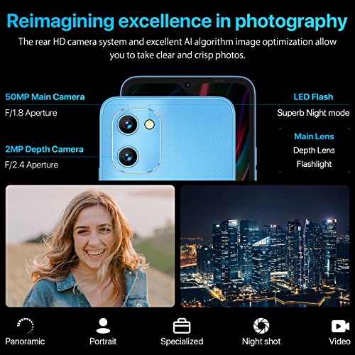 UMIDIGI Cell Phone G1 MAX, Android12 Unlocked Smartphone, Dual Sim 4G LTE Mobile Phone, 128GB/256G Expandable, 6.52" HD+ Night Mode,5150mAh, GSM Unlocked Phone