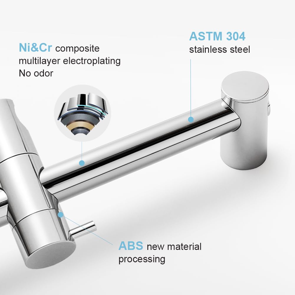 OFFO Shower Slide Bar 27 Inches Adjustable Installation Distance 15-26 Inches with 360° Adjustable Handheld Shower Head Holder for Bathroom, Screw Wall Mounted, Chrome Finish