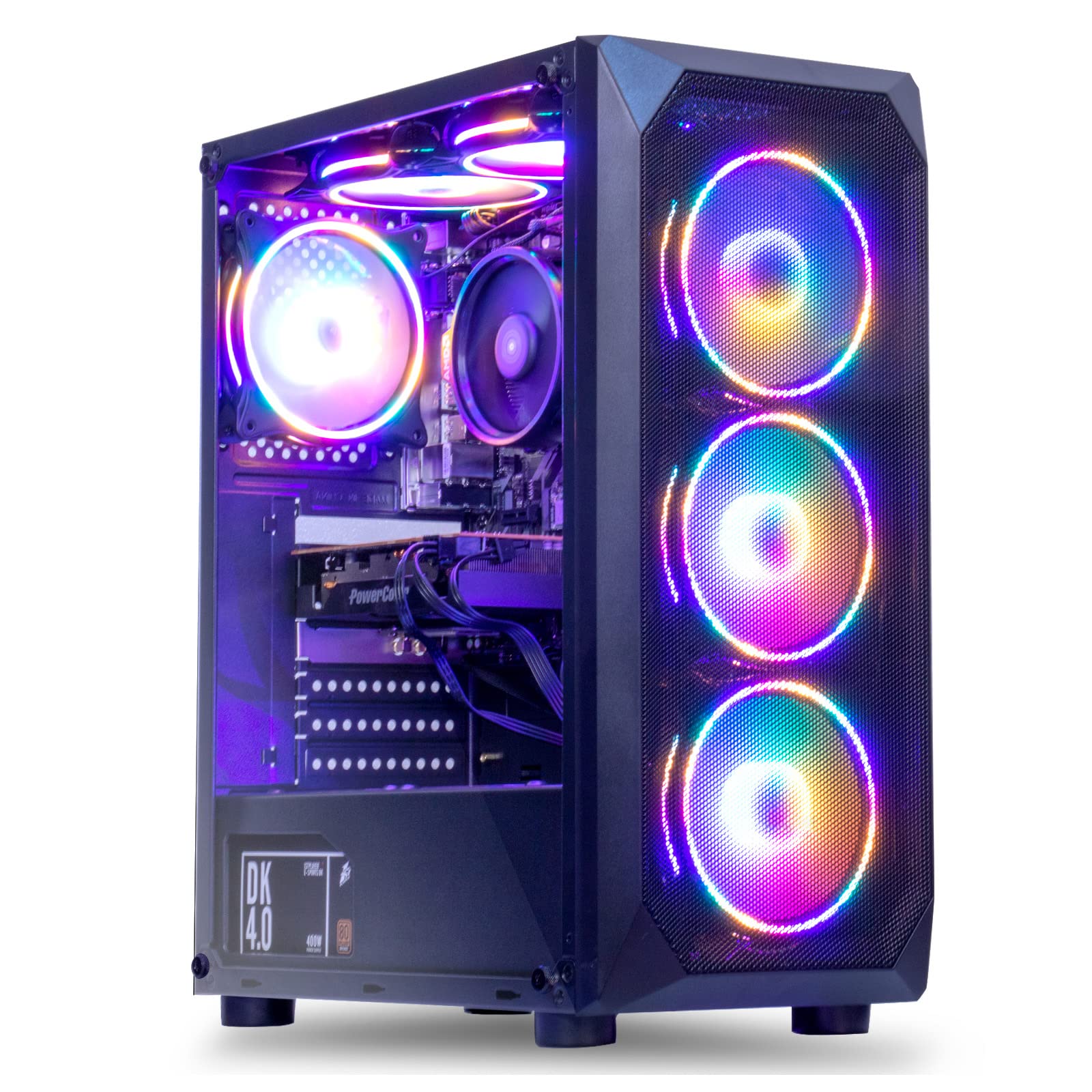MXZ Gaming Desktop Computer, AMD Ryzen 5 5500, RX6600XT 8GB,16GB DDR4, NVME 1T SSD, 6RGB Fans, Win 11 Pro Ready, Gamer Desktop Computer(R5 5500| RX6600XT) …
