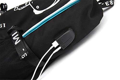 UMocan Student Laptop Bag Sundrop and Moondrop Rucksack Graphic Travel Daypack with USB Charging Port