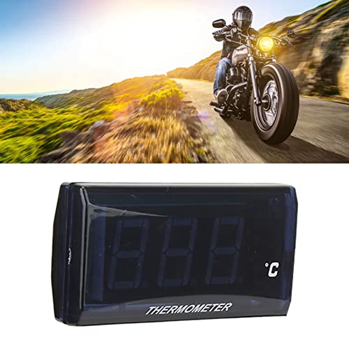 Motorcycle Water Temperature Meter, Ultru Thin LCD Water Temperature Gauge 0℃ to 120℃ Digital Display with 18mm Sensor Adapter for Modification (Green Backlight)