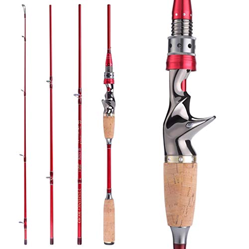 JIAMEI 2.1m 2.4m Spinning/Casting Portable Travel Rods 4 Section Lure Fishing Spinning Rods Ultralight Carp Rods (Color : D, Size : 2.1 m)