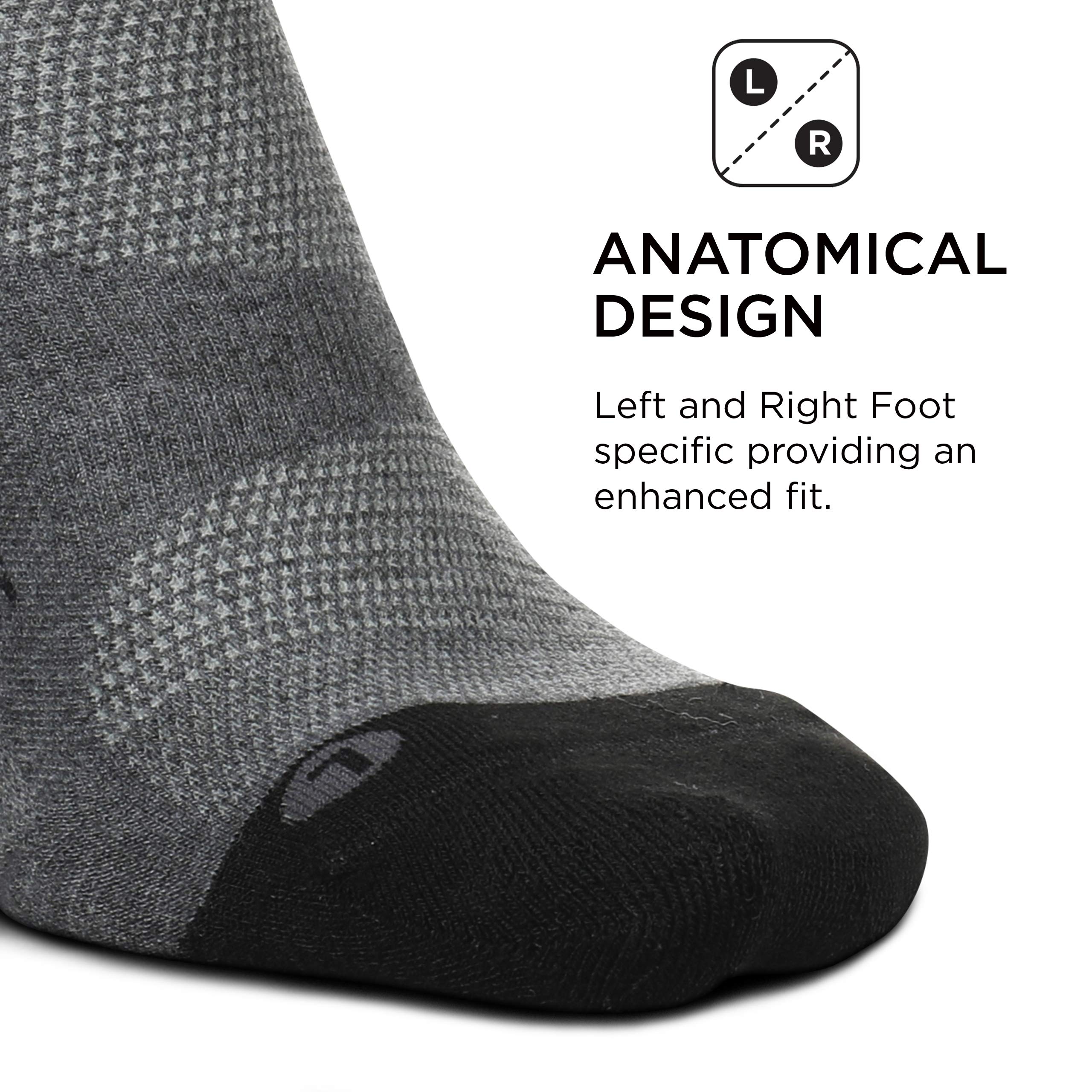 Feetures Elite Max Cushion Low Cut Sock - Athletic Running Sock - Sport Sock with Targeted Compression - Gray, XL (1 Pair)