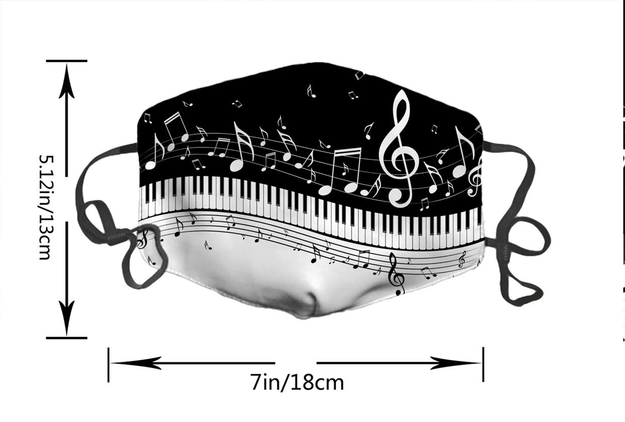 Fashion Dust Dirt Proof Windshield Face Decoration Cotton Balaclavas Mask Mouthcloth (A Piano Keys with Musical Notes)