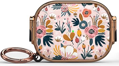 Maxjoy Case for Airpods Pro Case Cover(2nd/1st Generation), Flower AirPod Pro 2 Case for Women Men with Keychain Protective Case for AirPods Pro