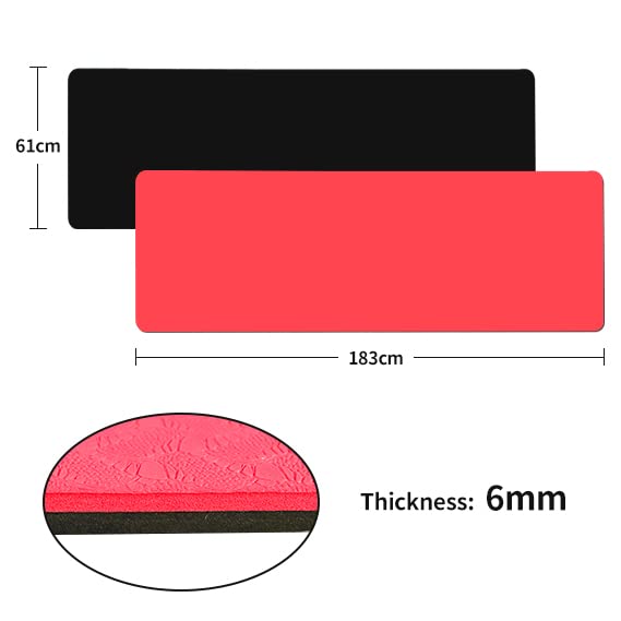 Eco-Friendly Fitness Waterproof Non Slip Workout Yoga Mats 1/4" Thickness (RED)