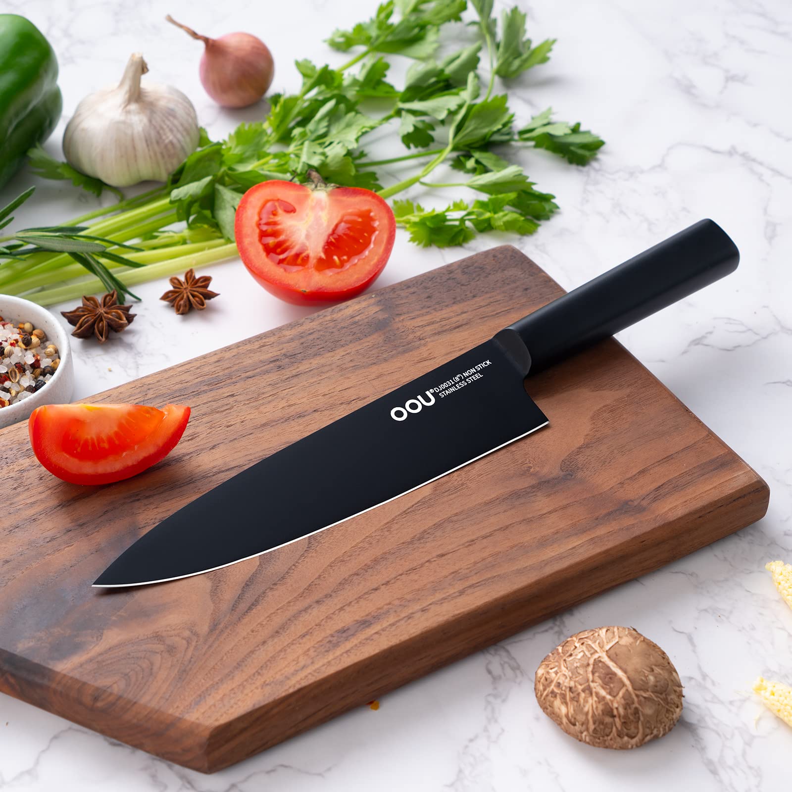 Kitchen Knife Set - OOU 6 pieces Professional Stainless Steel knife set, Dishwasher Safe Kitchen Knives - Ultra Sharp Chef Knife Set for Kitchen, Ergonomic Handle