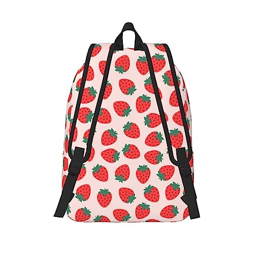SDEOH 17 Inch Strawberry Backpack For Women Men Lightweight Laptop Bag Travel Hiking Camping Daypack