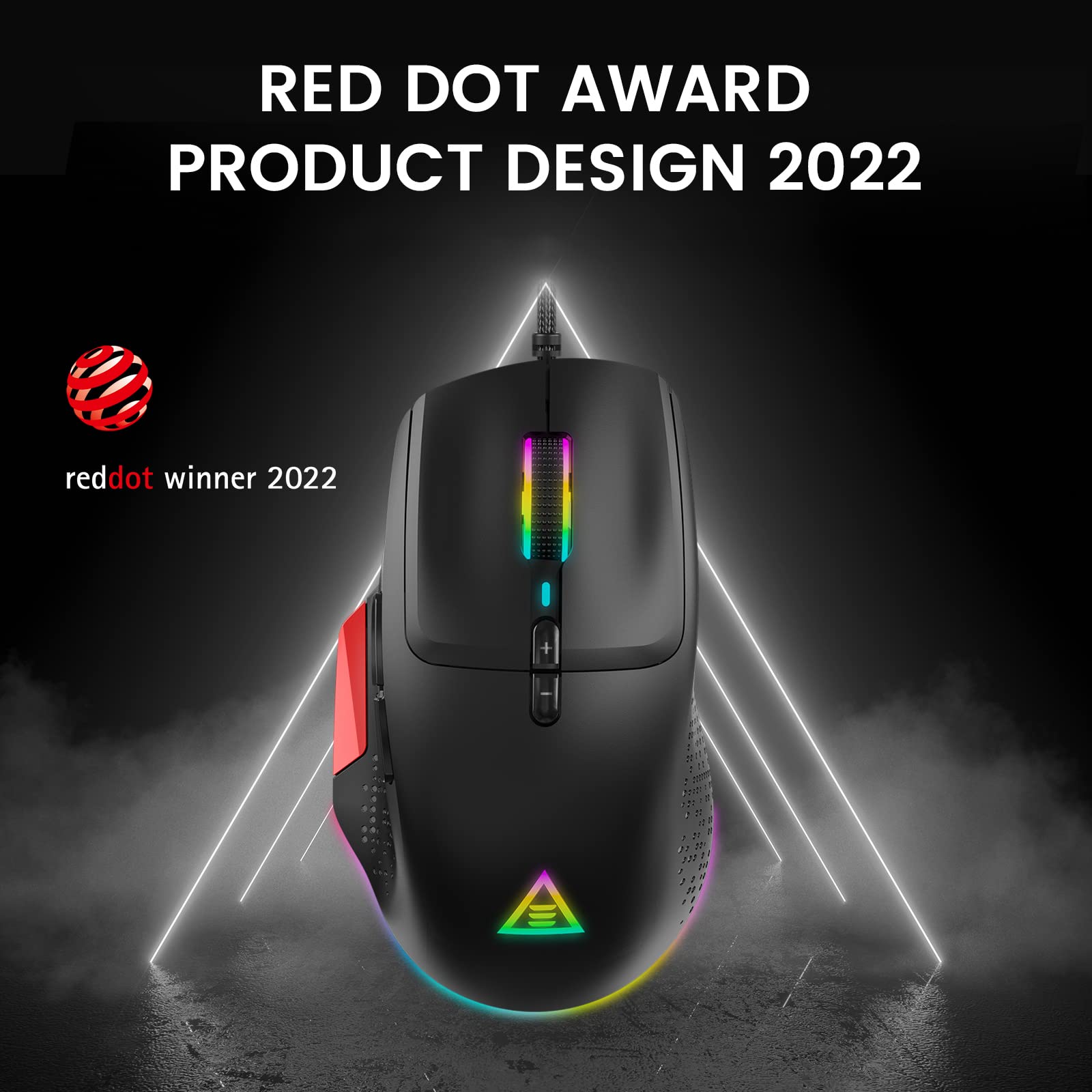 EKSA Gaming Mouse Wired, 90g PC Gaming Mice with 200-12000 DPI Adjustable, 9 Programmable Buttons, 12 RGB Backlit, Sniper Button, Ergonomic Computer Mouse for Windows/PC/Mac/Laptop