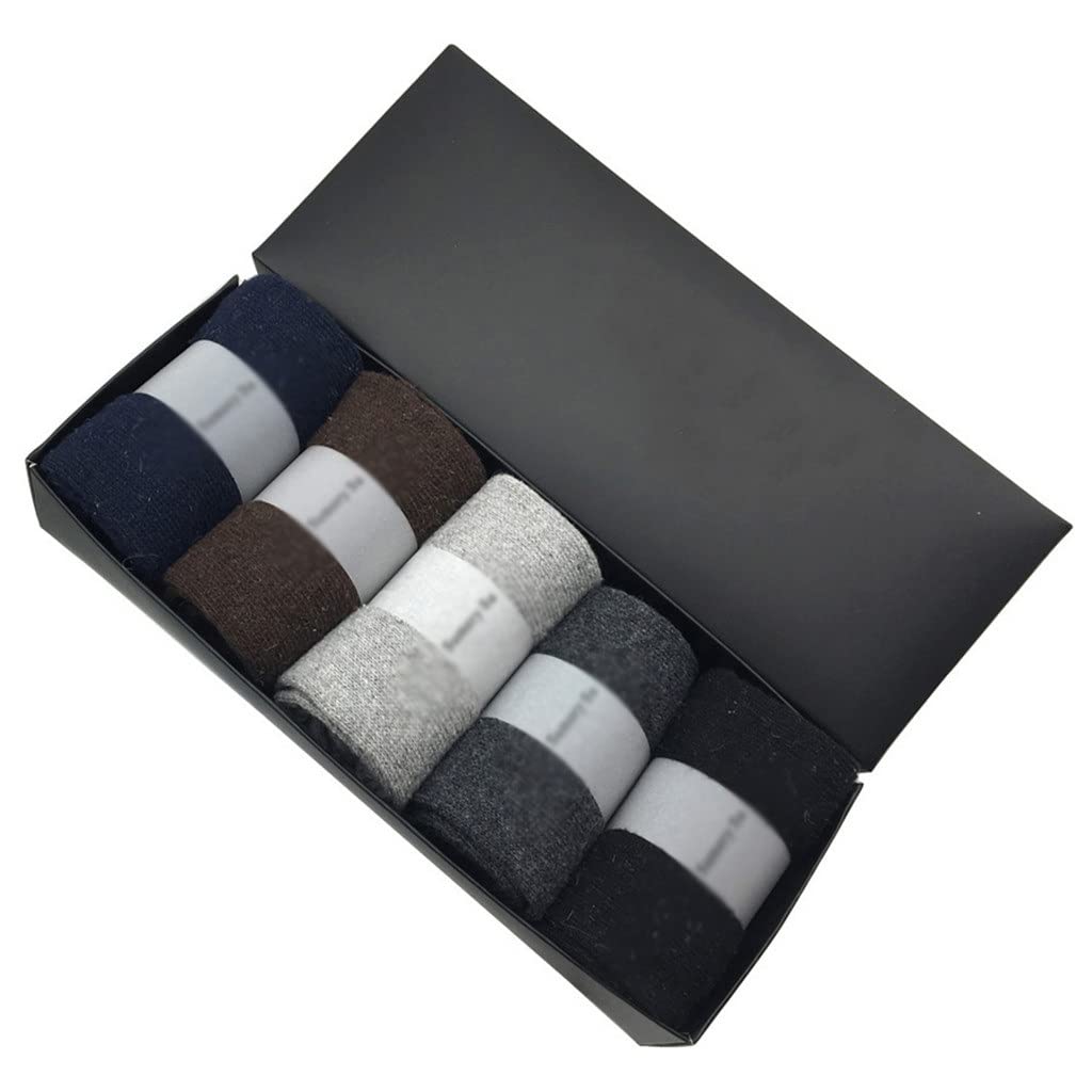 JIESEING 5 Pairs/Lot Men Female Socks Winter Warm Cashmere Socks Breathable Solid Colors Mens