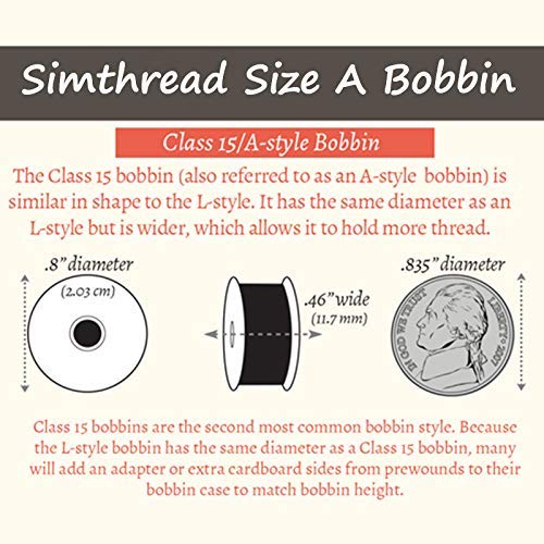 Simthread 144pcs White 90 Weight WT(60S/2) Prewound Bobbins Thread Size A Class 15 Plastic Sided for Brother Babylock Embroidery Thread Sewing Thread Machine DIY