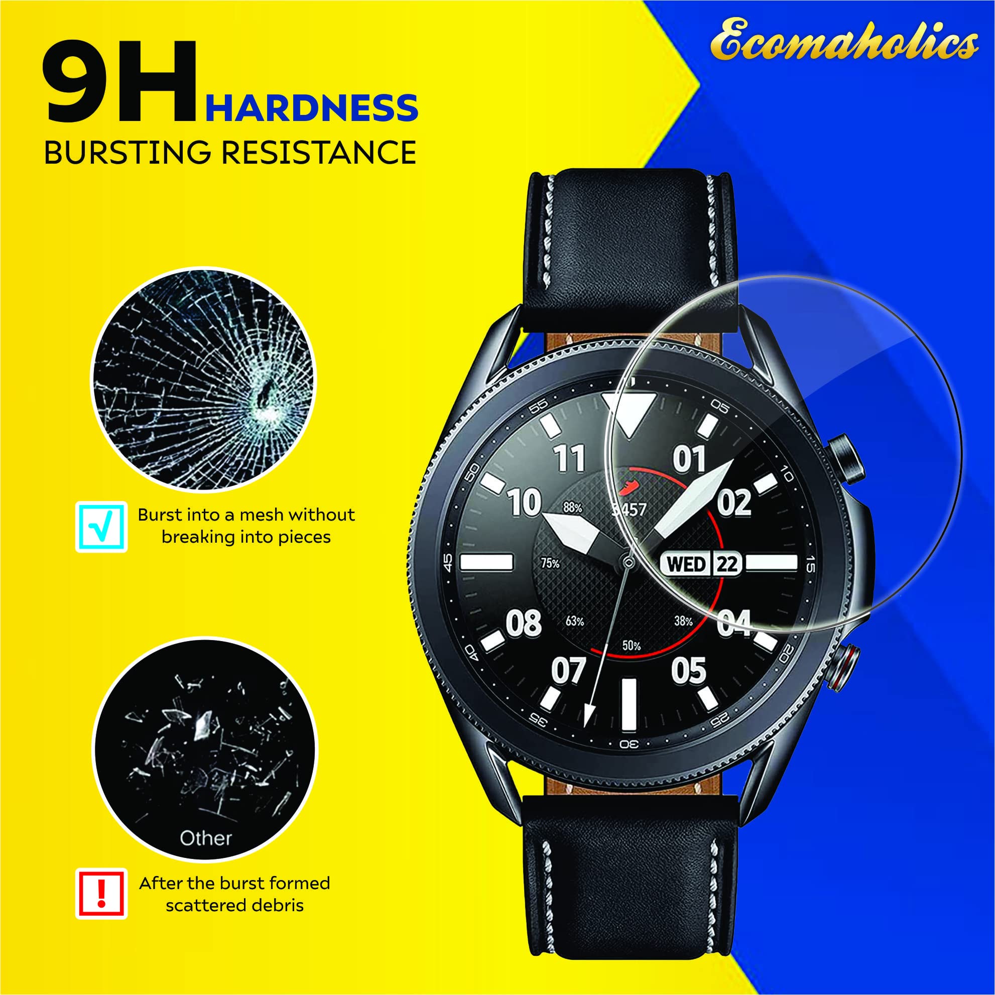Ecomaholics 4 Pack compatible with Fossil Men´s Collider Hybrid Smartwatch Screen protector, Anti Scratch, Self healing, bubble free Military-Grade Soft HD Clear TPU flexible film